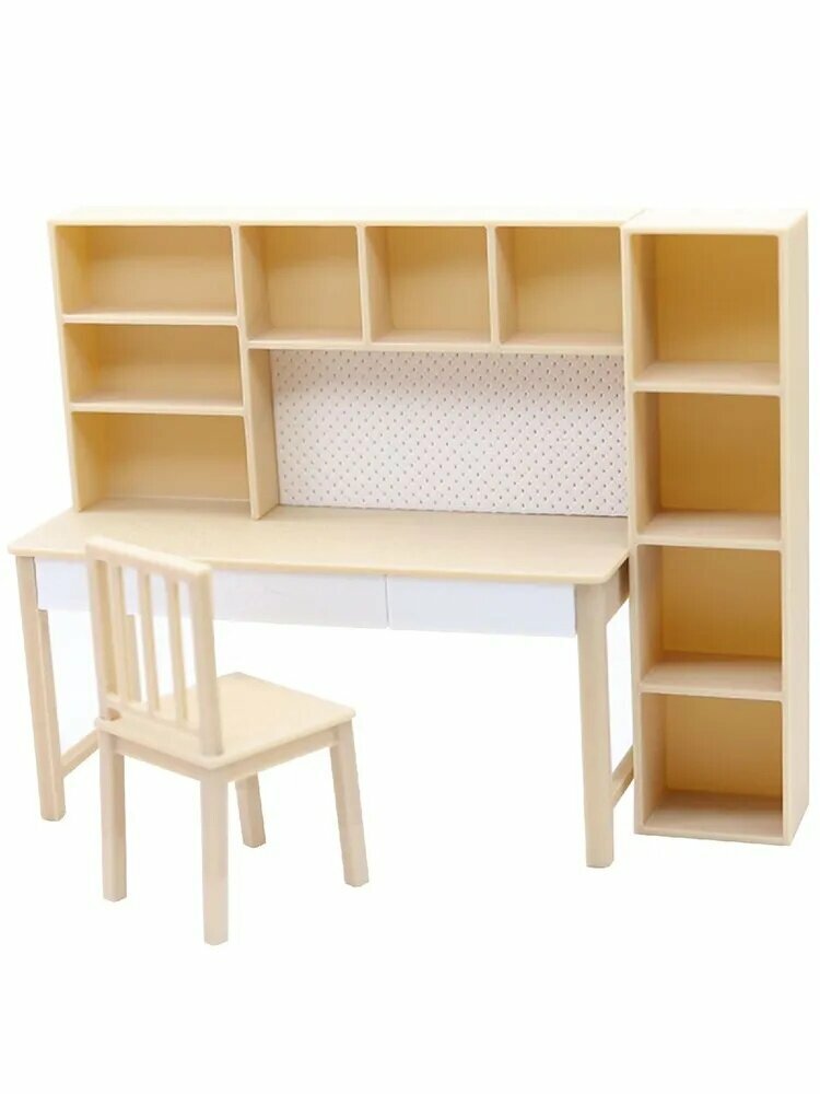 (1 набор) Миниатюрная мебель для кукольного домика комплект письменного стола