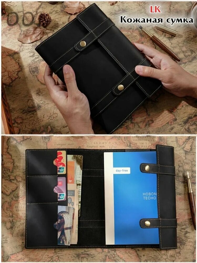 Обложка из натуральной кожи для блокнота, ежедневника, книги А5