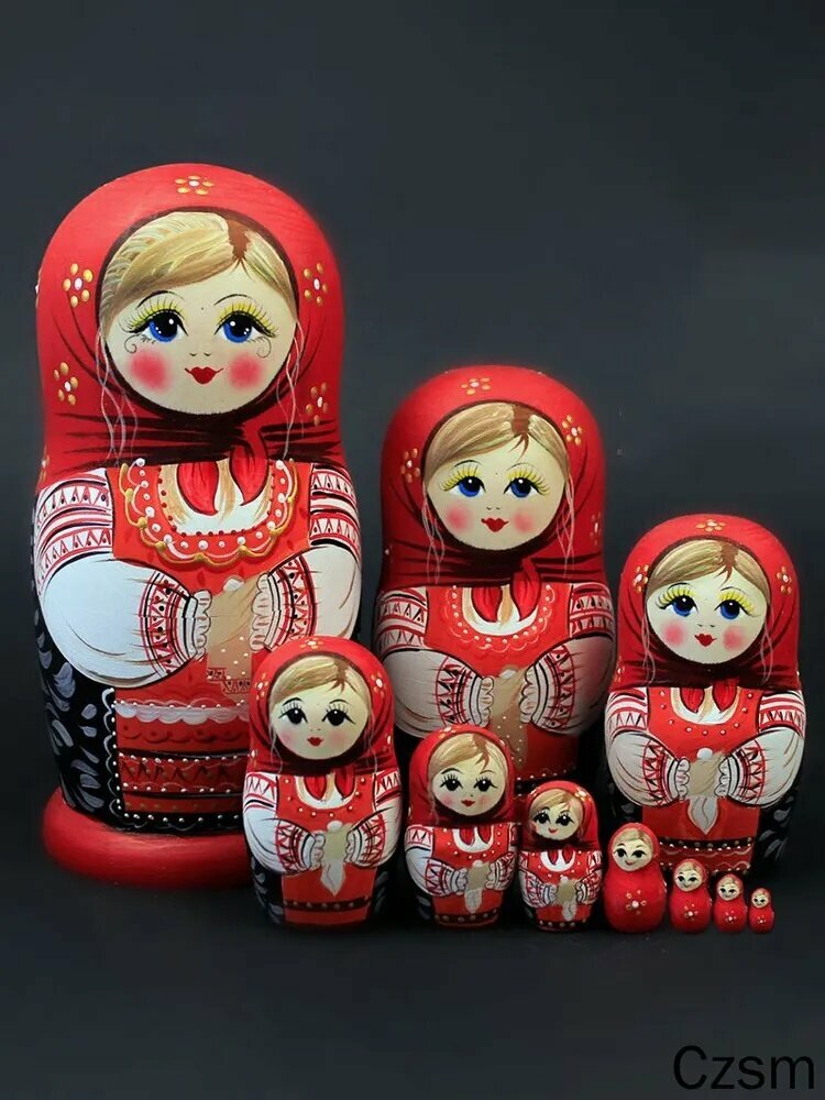 Матрешка Деревянная 10 Штук