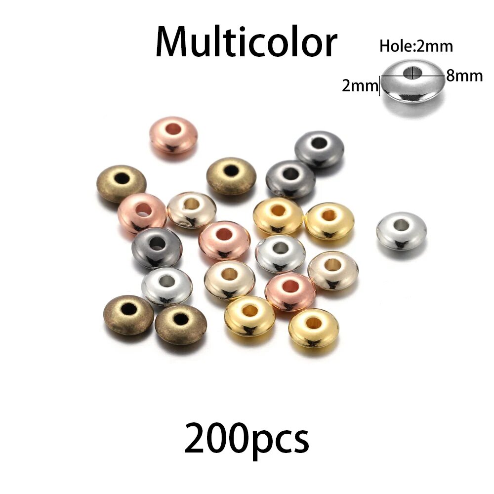 Бусины-разделители Multicolor, 8 мм, 200 шт