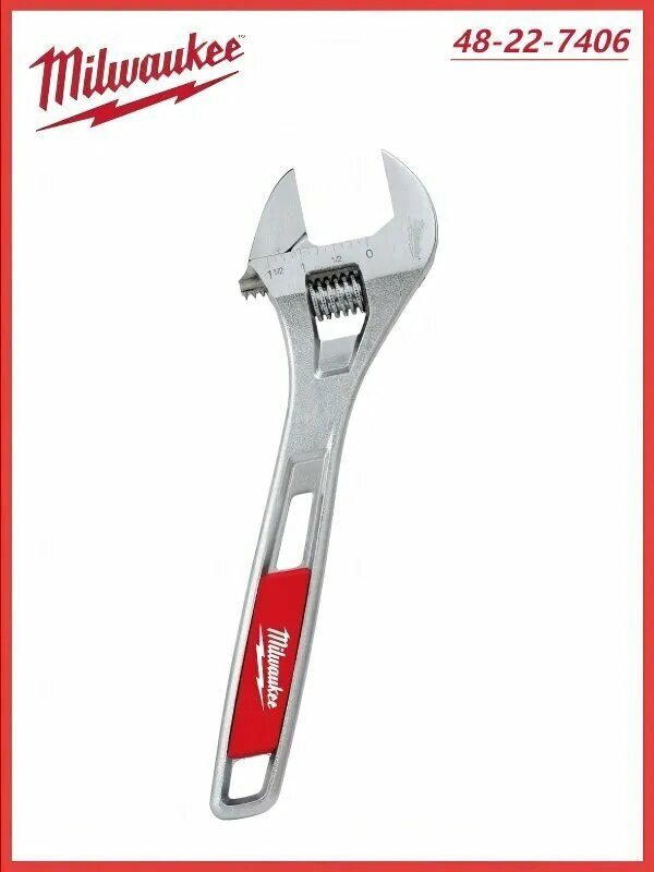 Разводной ключ Milwaukee 48-22-7406, 40мм, со шкалой, усиленная фиксация, немецкий дизайн