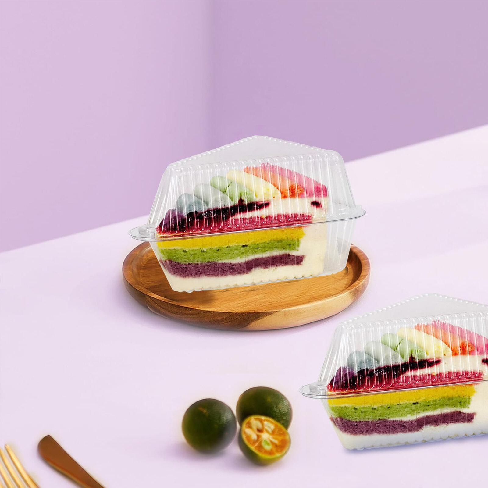 Треугольная коробка для торта, индивидуальная упаковка, одноразовый контейнер для выпечки и сэндвичей