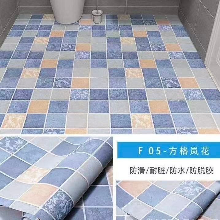 В ванной и на кухне плитка для пола, водонепроницаемая и противоскользящая, 500*60 см