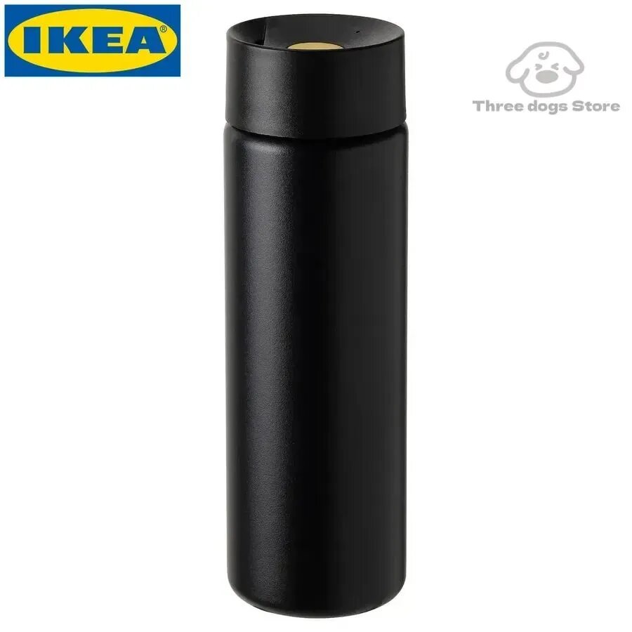 IKEA Термос 0.5 л, холод 12 ч, тепло 12 ч, ударопрочный корпус, крышка-чашка, белый