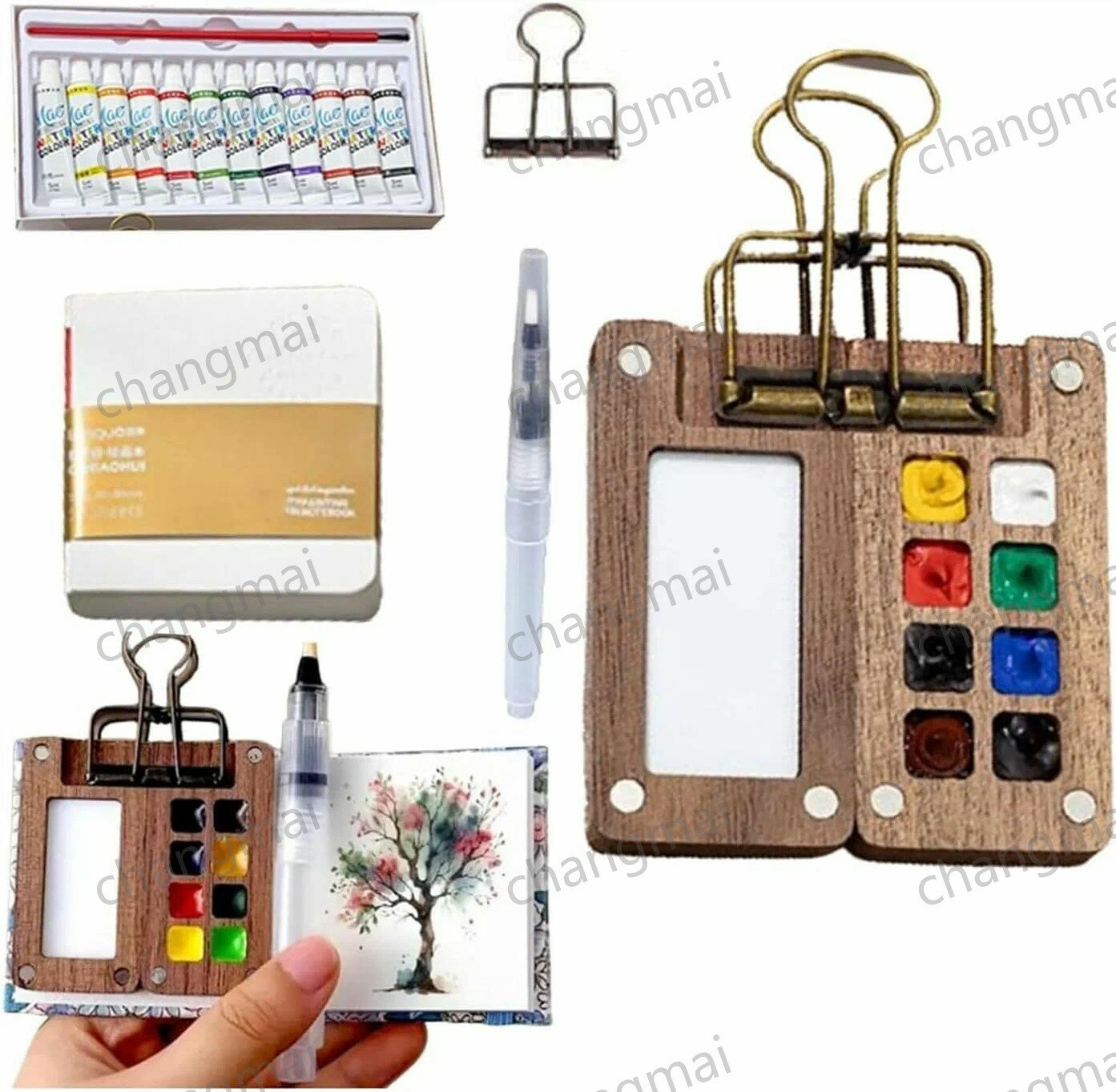 Красок Pocket Artist, дорожный набор Мини набор палитр акварельных красок (8 сеток)