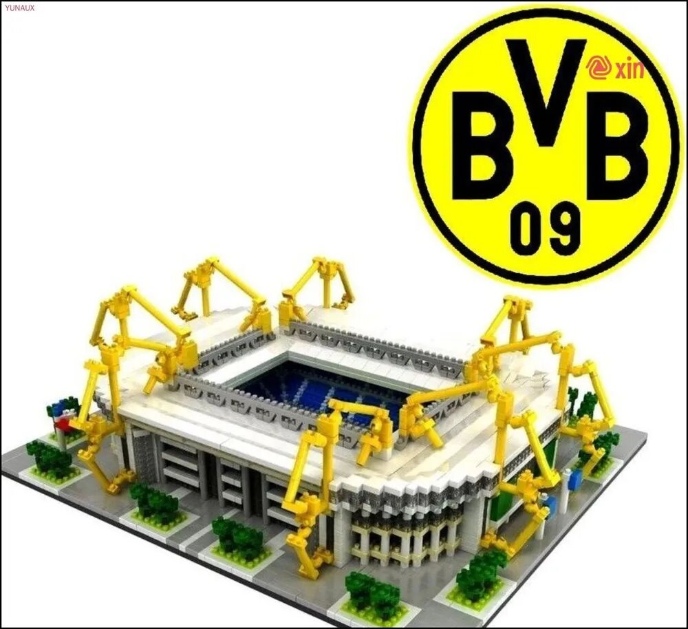 Конструктор стадиона Сигнал Идуна Парк BVB Borussia Dortmund 09, количество деталей 251-500, для мальчиков