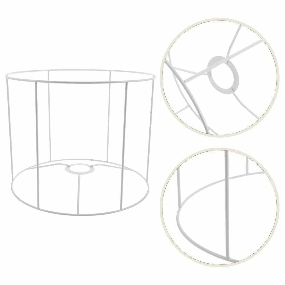 Каркас для абажура из металла с белым покрытием для настольных и подвесных ламп