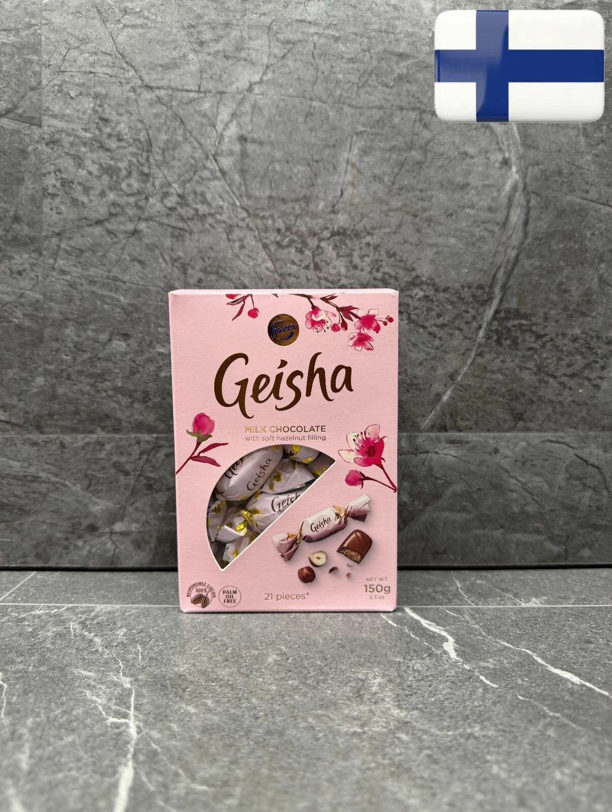 Fazer Geisha конфеты молочный шоколад с нежной ореховой начинкой 150 гр.