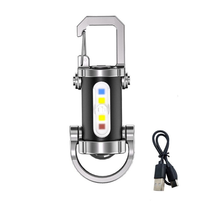 USB Перезаряжаемые Фонарики Брелок Лампа Портативный Рабочий Свет Маленькие Светодиодные Фонарики Брелок Свет для Ночной Работы Прочный