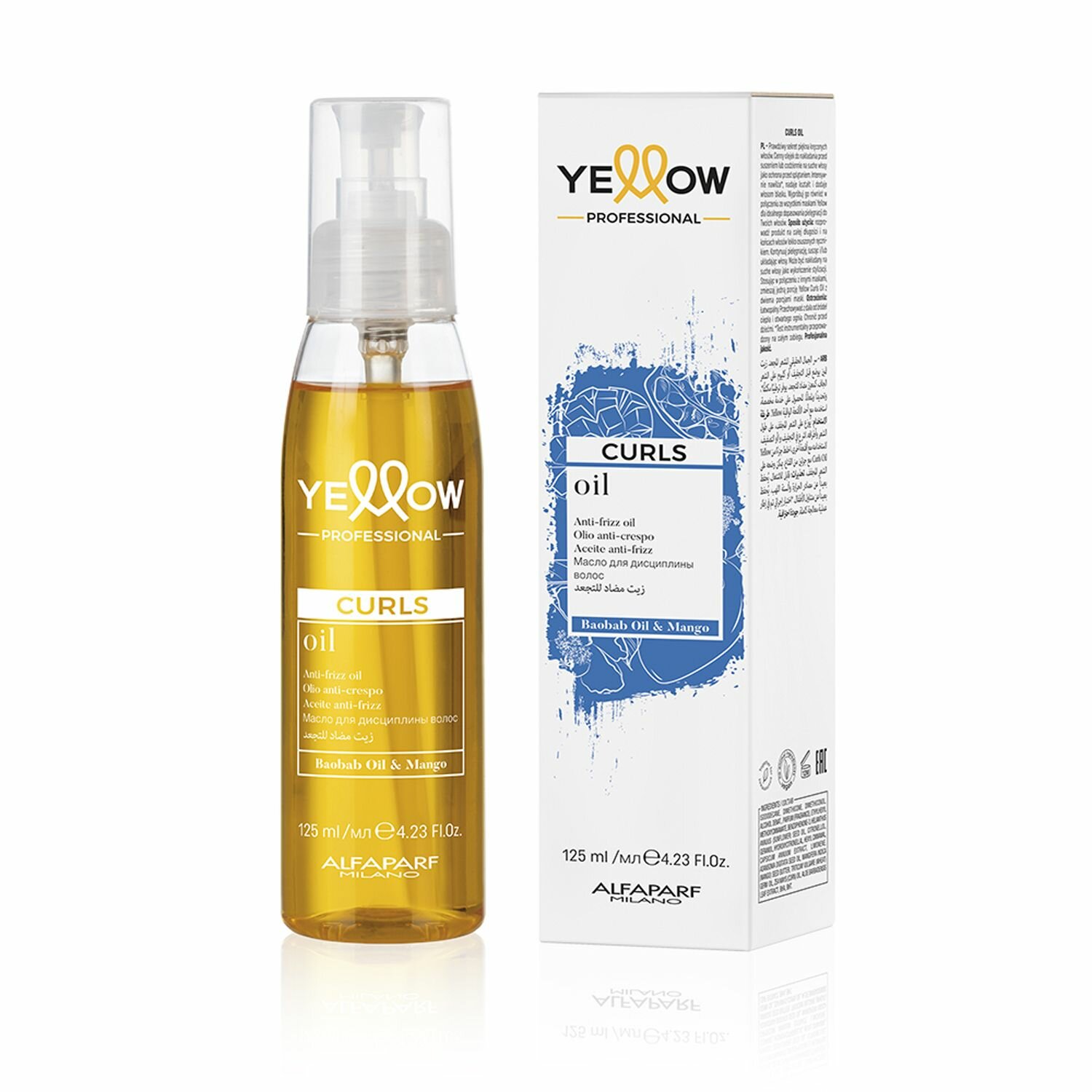 Увлажняющий бустер (масло) для вьющихся и кудрявых волос YELLOW CURLS OIL ANTI-FRIZZ BOOSTER,125 мл