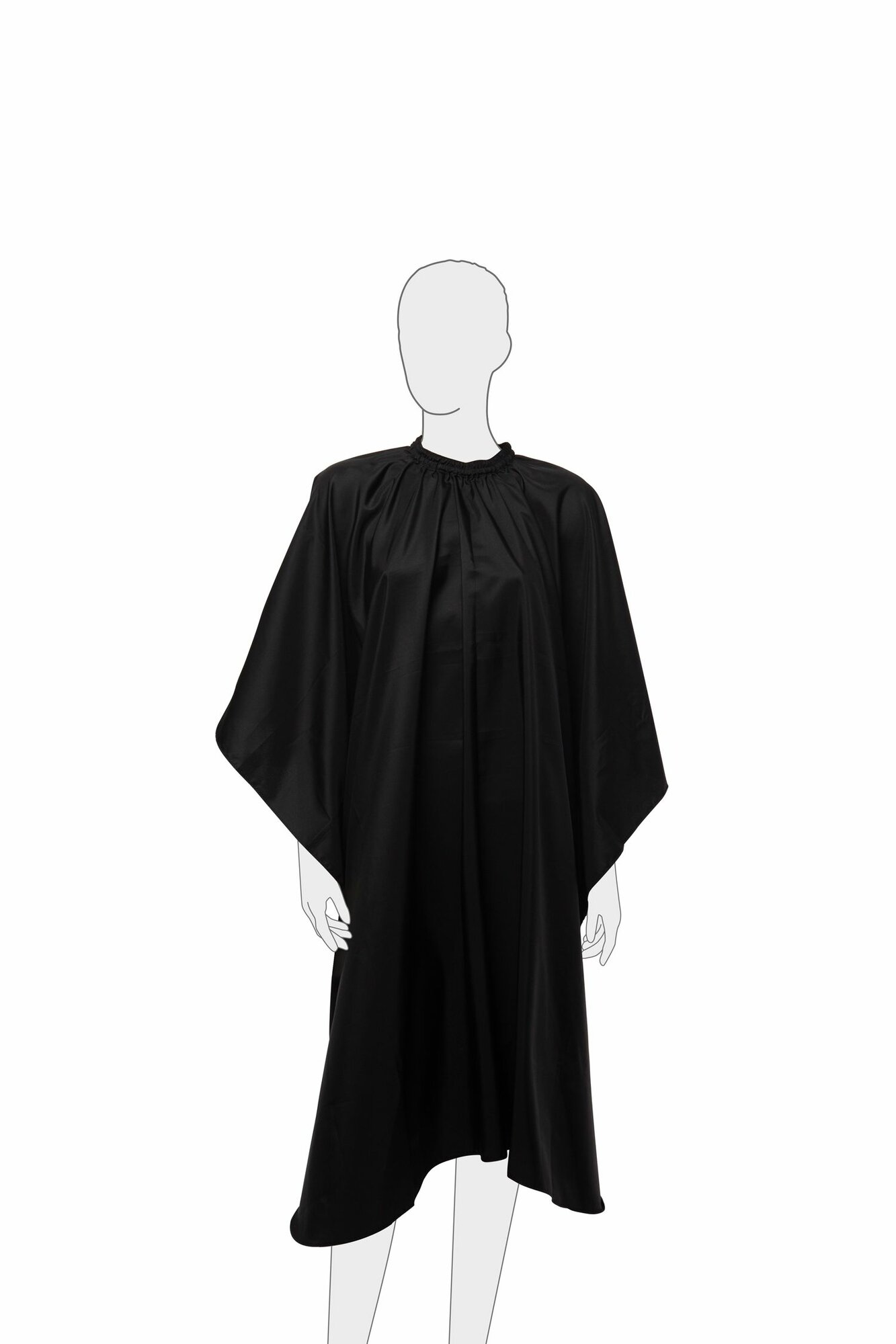 Пеньюар парикмахерский на крючках для стрижки DEWAL PRO "Матовый" 128 х 148 см AA09Black