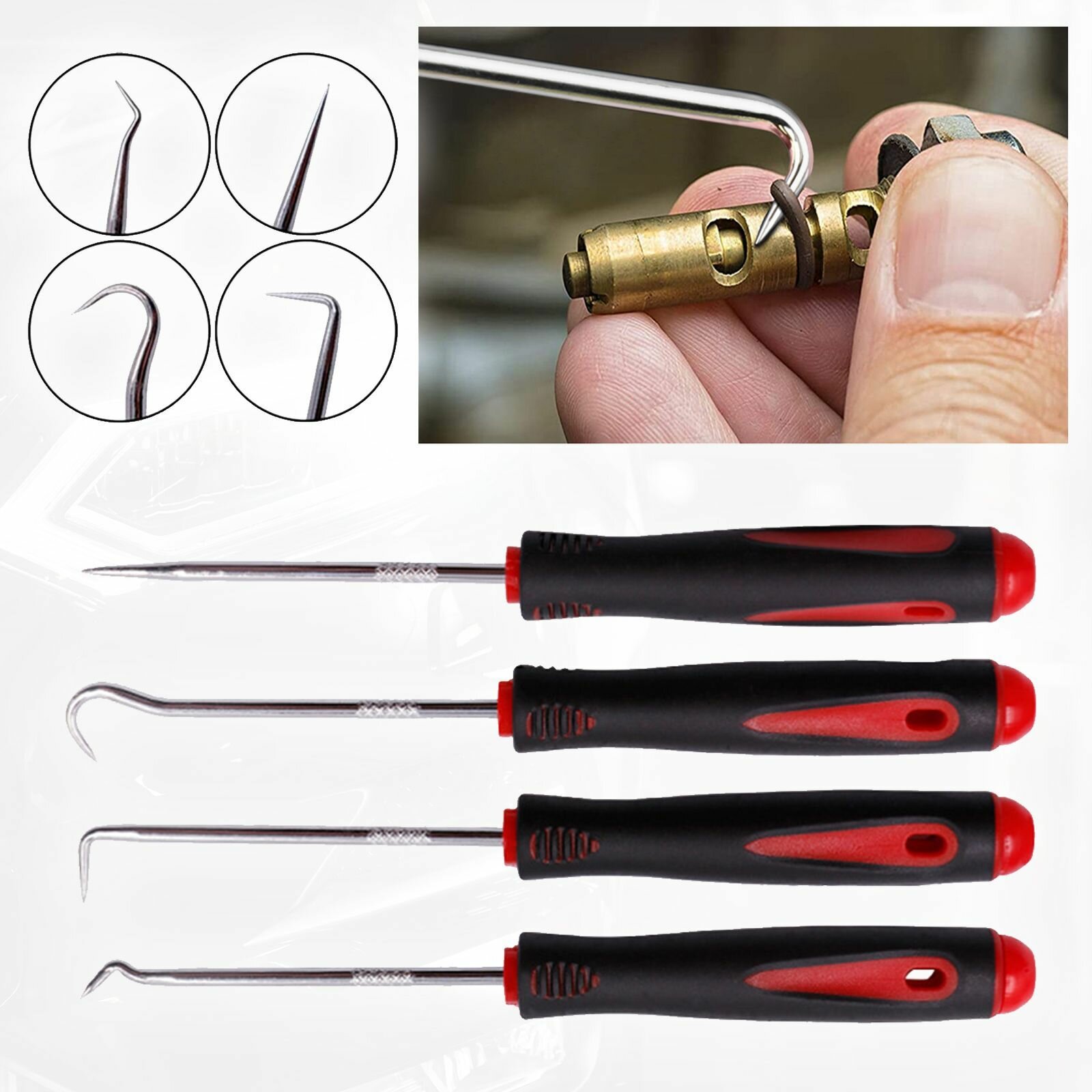 Набор крючков для демонтажа уплотнительных колец сальников, 4 предметов