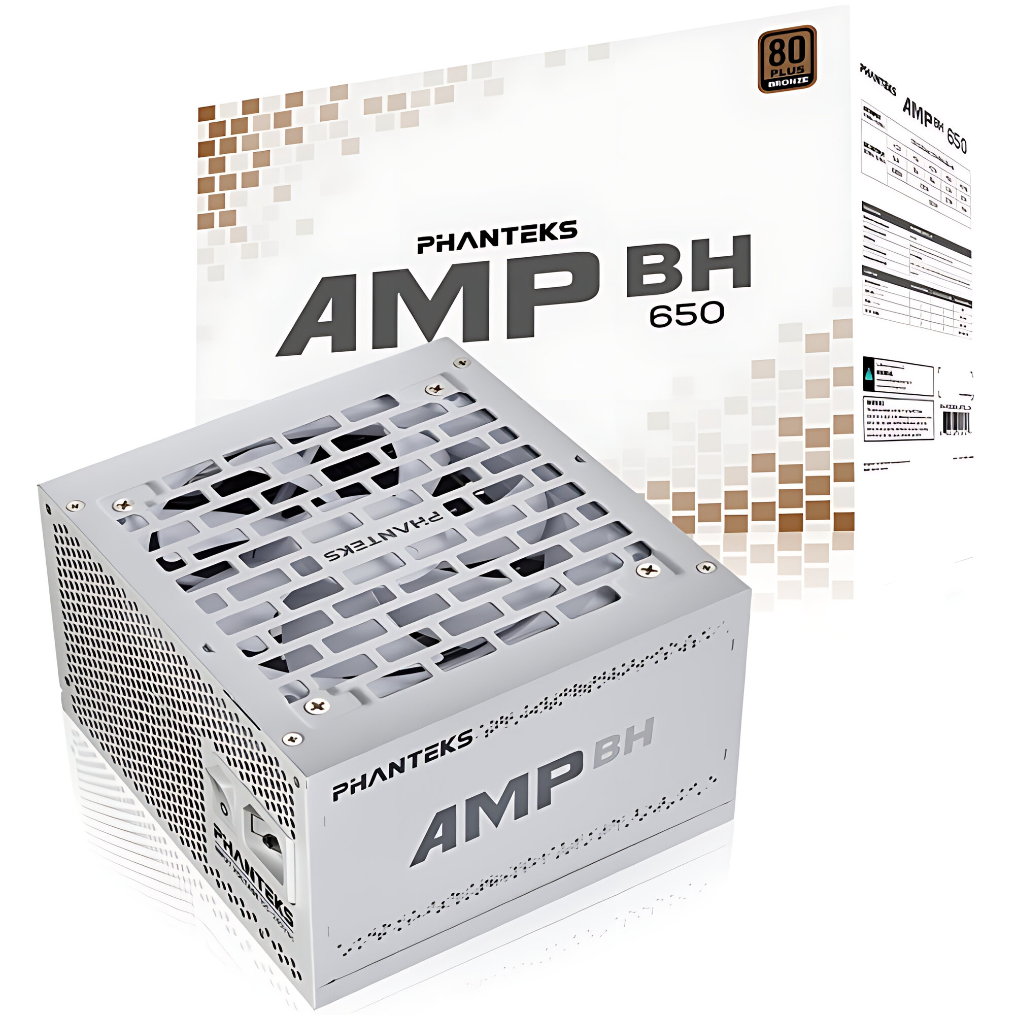 Блок питания PHANTEKS AMP 650W AMP BH White, 120 мм, 16 Pin PCIe 5.0, 80 PLUS Bronze (PH-P650BM_WT01)