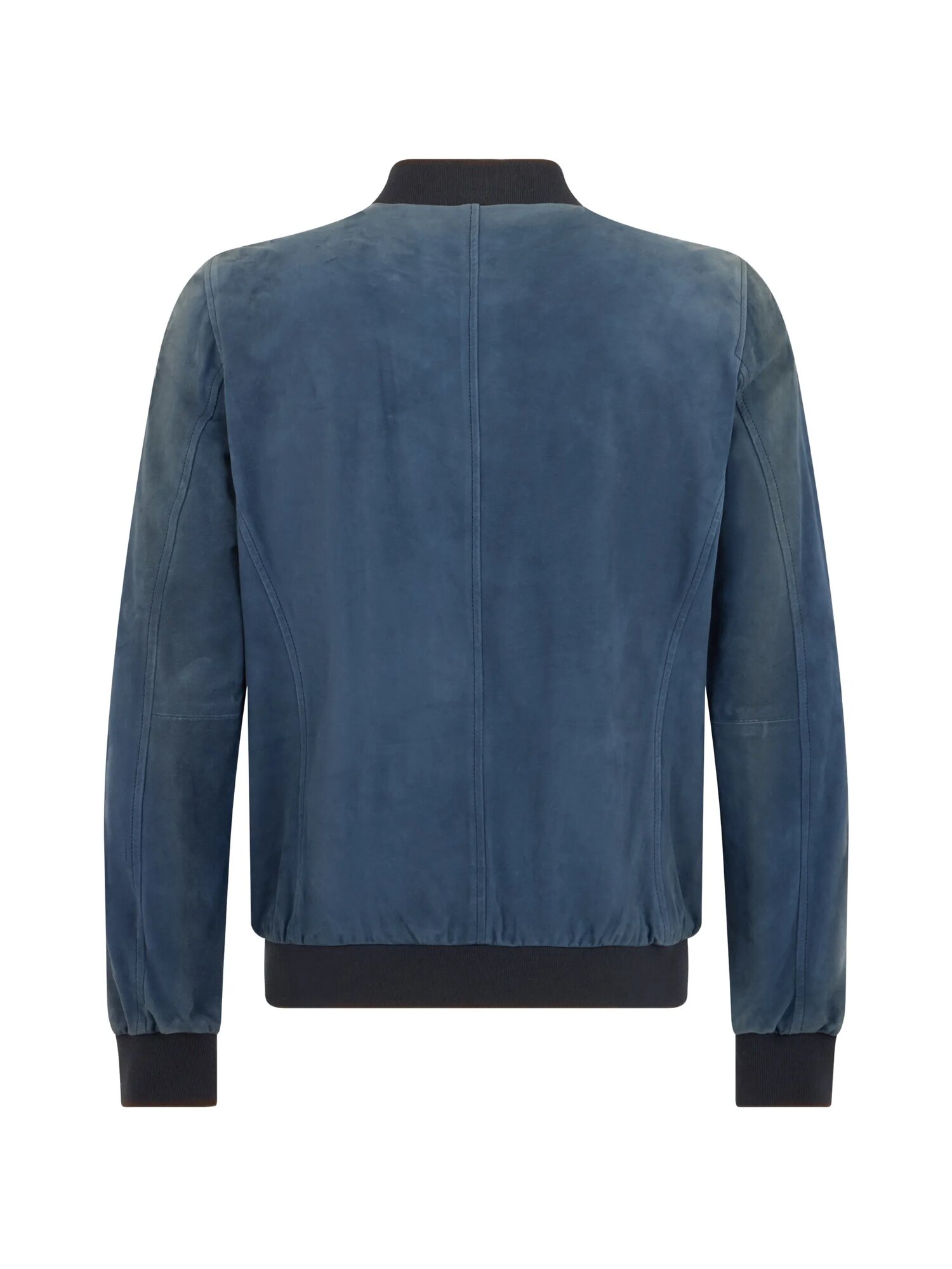 Куртка MooRER Zip ribbed leather jacket, размер 48, blue — фото 1