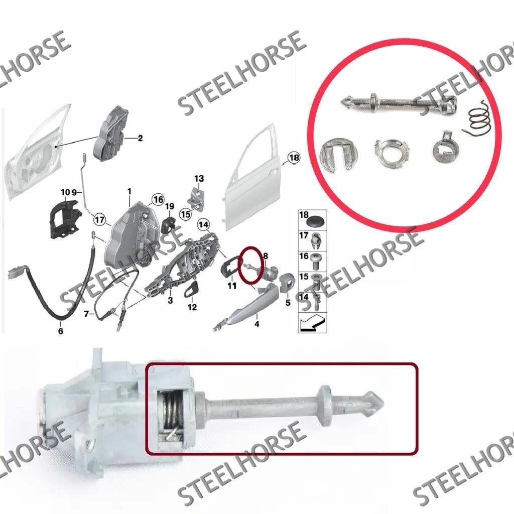 Ремкомплект личинки двери (правый) BMW X3; F30; F31 2011-2018