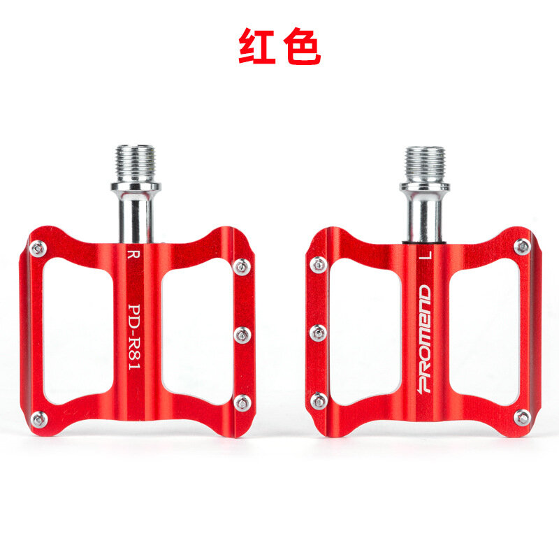 Алюминиевые велосипедные педали для дорожных велосипедов с тремя подшипниками, модель PD-R81, красный цвет,