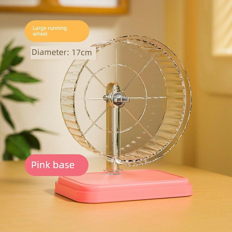 17 см прозрачное колесо для хомяков с розовой подставкой - премиум-игрушка для хомяков, плавная работа и безопасность