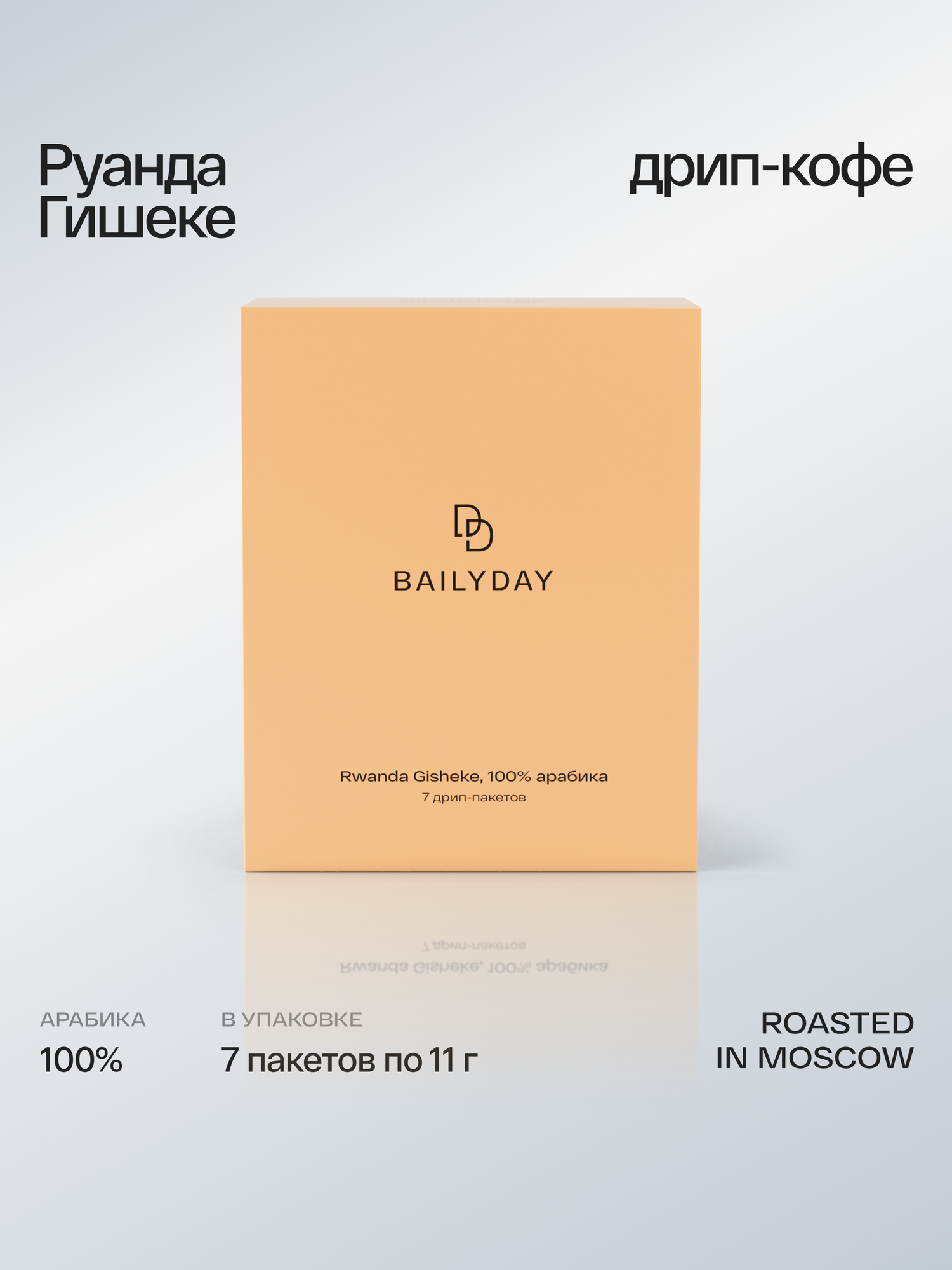 Дрип кофе Bailyday Руанда Гишеке (Молотый кофе в дрип-пакетах) 7 шт. по 11 г