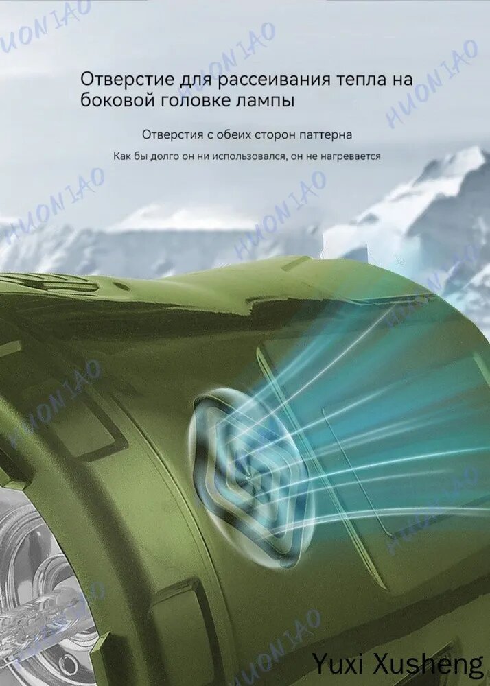Ручной фонарь галогеновый прожектор 65W, размеры: 25*15*15.5 см, дальность освещения 1000 м, цвет: хаки — фото 1