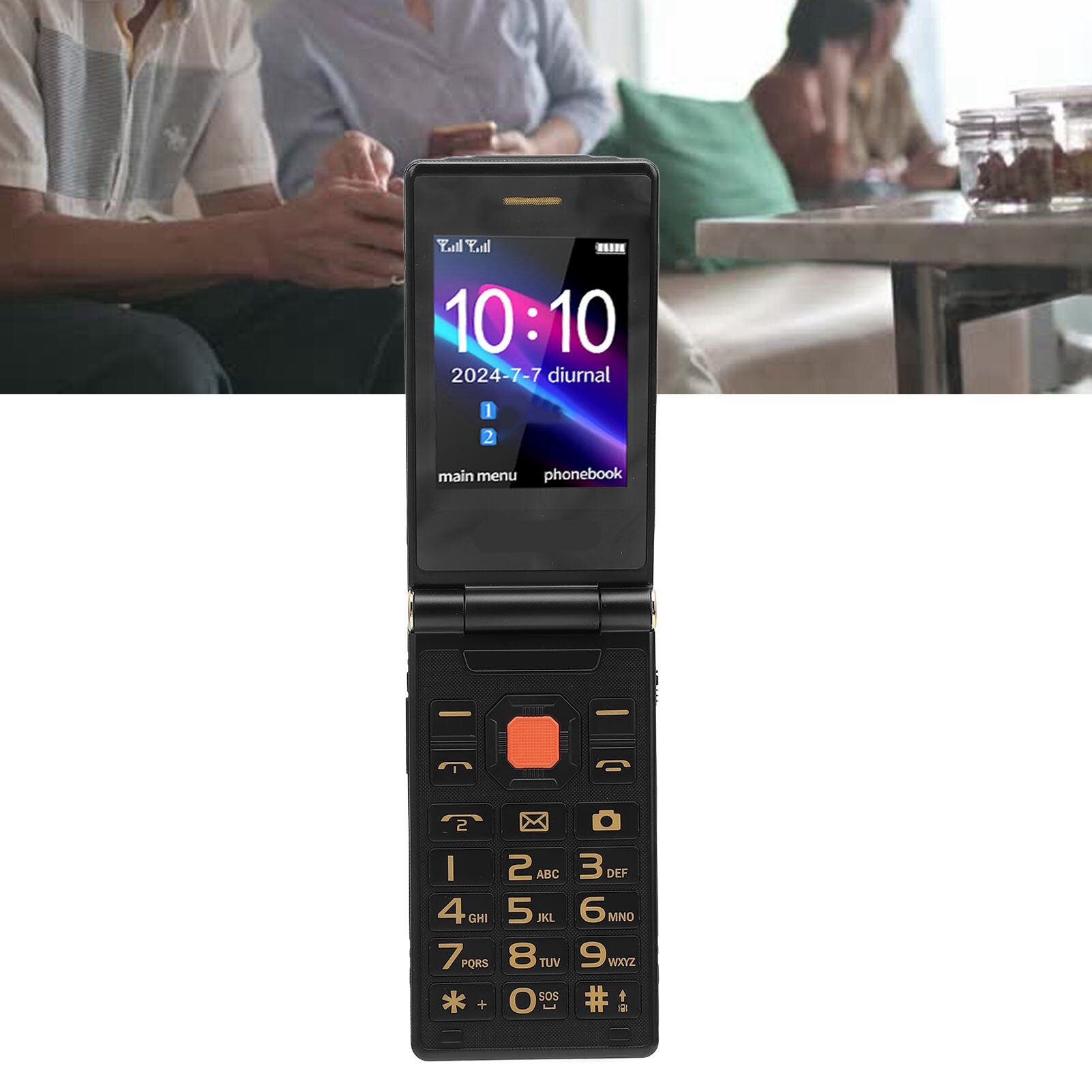 4G раскладной телефон с двойным экраном, камерой 1,3 МП, будильником, Bluetooth, крупным шрифтом, большим объемом, двумя SIM-картами, двойным режимом ожидания, 4800 мАч, раскладной телефон для пожилых людей, зеленый