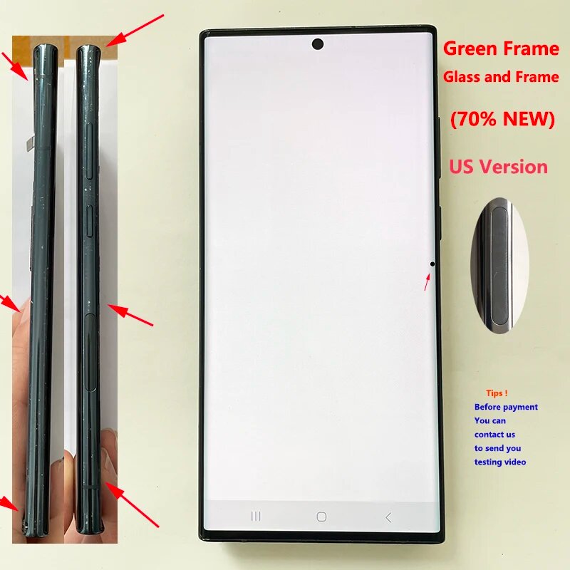 SUPER AMOLED S908 ЖК-дисплей для Samsung S22 Ultra S908B S908E ЖК-дисплей с сенсорным экраном и рамкой для S22 Ultra Дисплей с царапинами