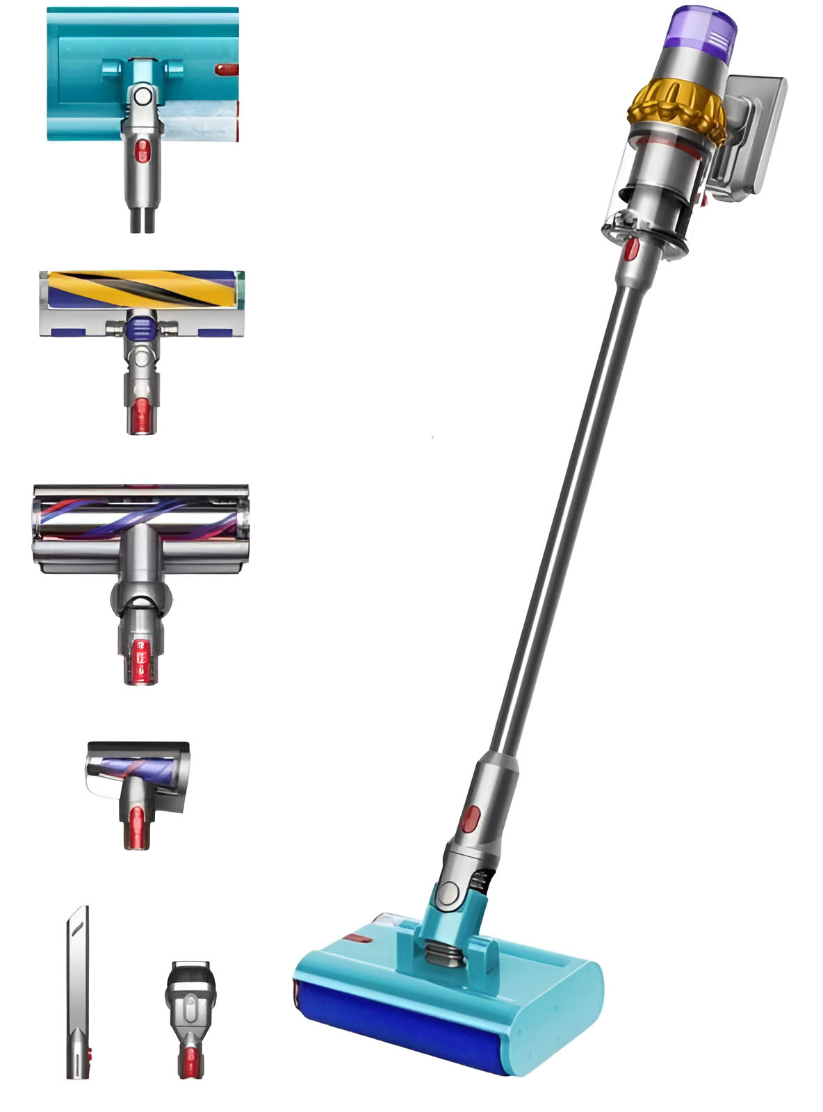 Вертикальный пылесос Dyson V15S Detect Submarine SV47, Yellow / Nickel, 240W, 0.75л, Li-Ion