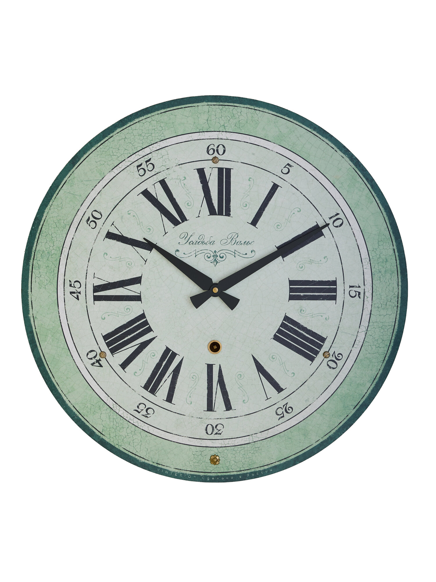 Настенные часы винтерио "Усадьба Вальс", кварцевые, МДФ, зеленый, Ø45 см