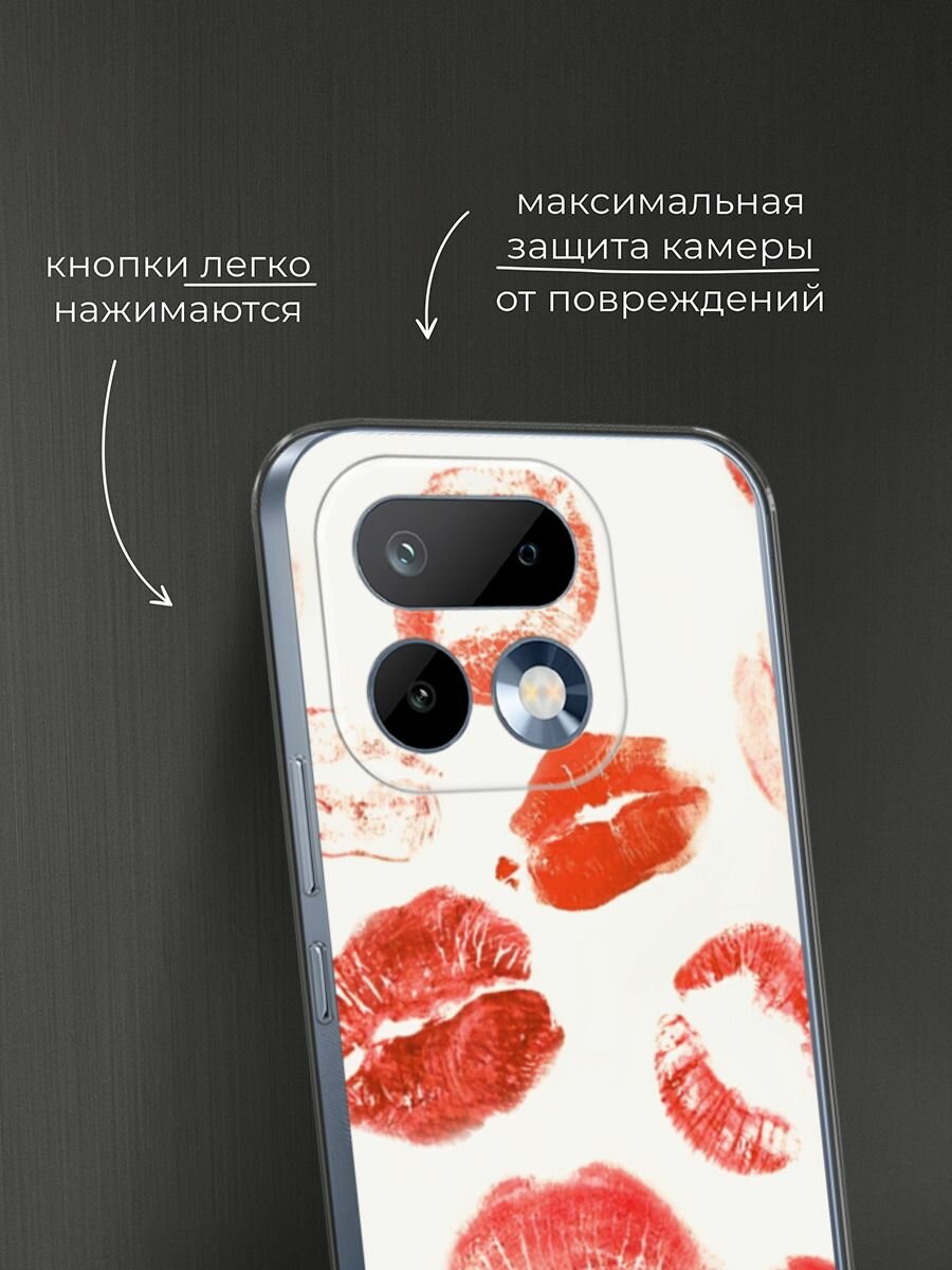 Чехол на Realme 16 Pro / Реалме 16 Про с принтом Следы помады — фото 1