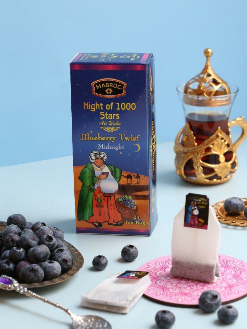 Чай пакетированный ТМ "Mabroc" - Ночь 1000 звезд (черника), 25 пак, 50 гр, Шри-Ланка