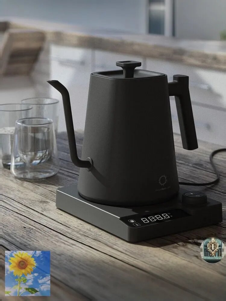 Электрический чайник Gooseneck Kettle110, черный матовый, 1 л, 1200 Вт, для кофе