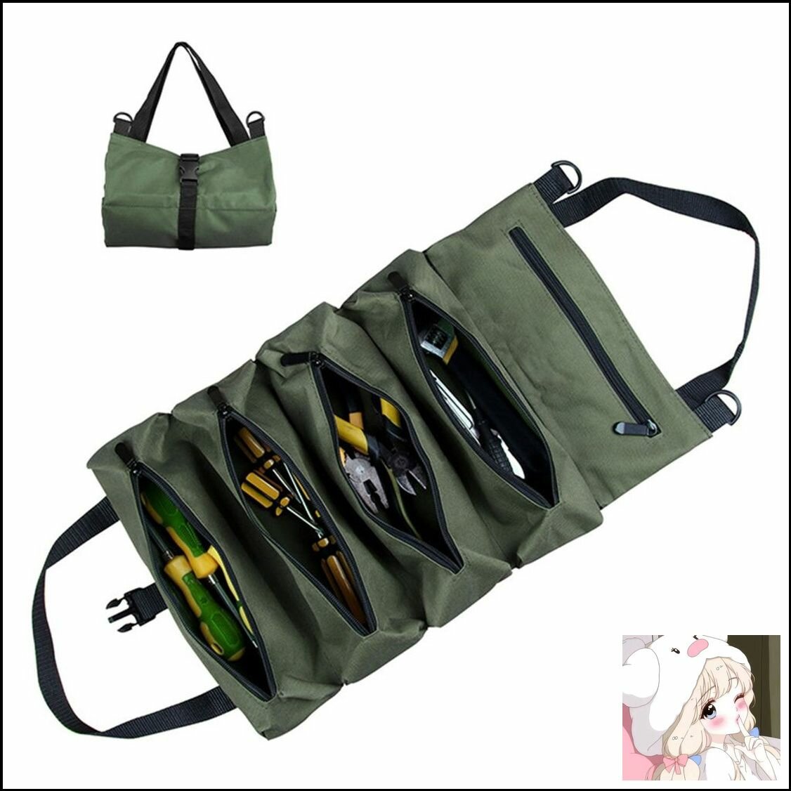 Сумка для инструментов в рулоне, Рулон гаечных ключей, Брезентовое ведро-органайзер, Набор для первого ремонта автомобиля