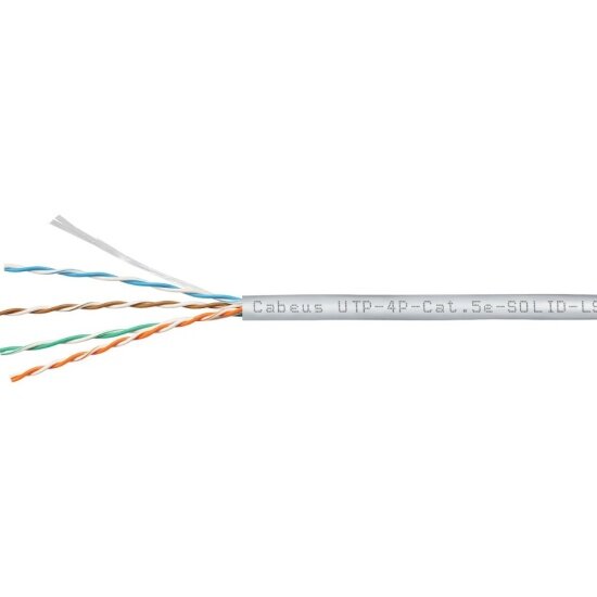 Кабель информационный Cabeus UTP-4P-Cat.5e-SOLID-OUT-PE-UV кат.5E U/UTP 4 пары PE внешний 305м черный