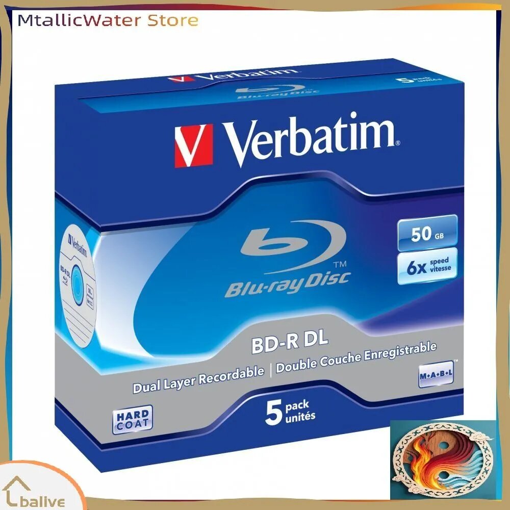 Verbatim BD-R DL Диск для записи 50 ГБ 5 шт