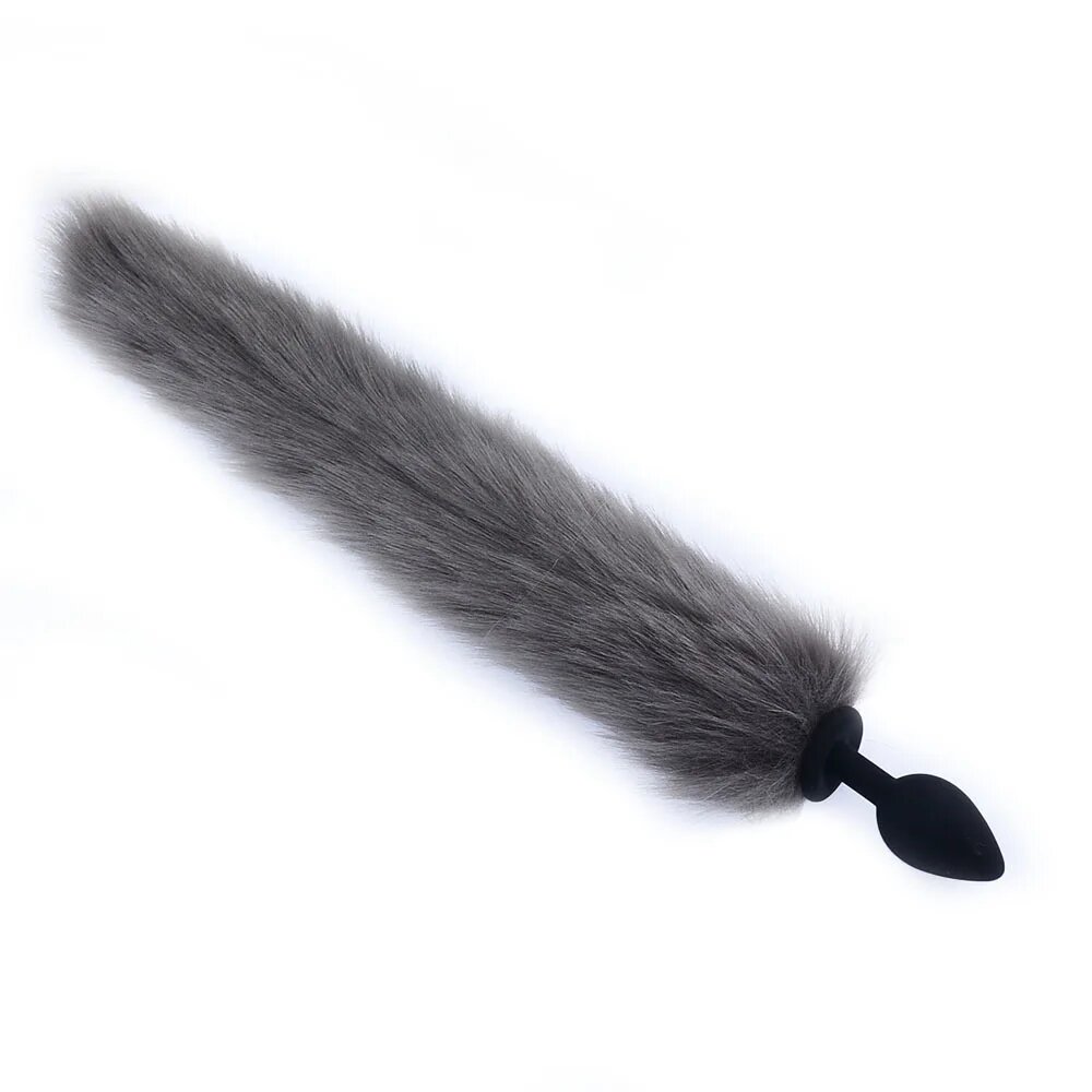 Сексуальная Силиконовая Анальная пробка лисий хвост SM игры Косплей Анальная пробка массаж Gray