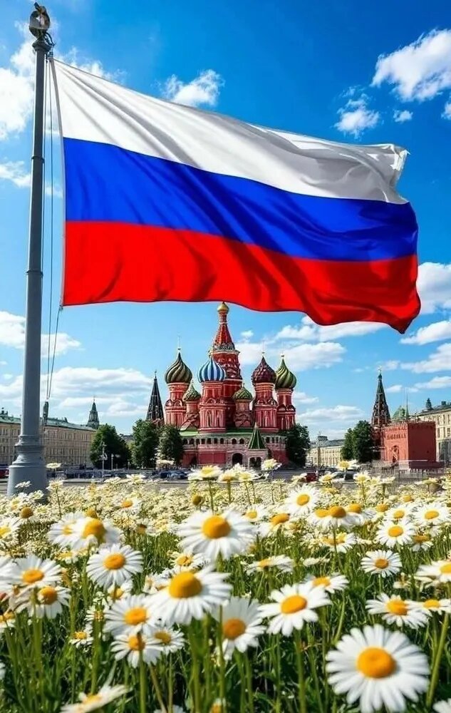 Алмазная Мозаика "Флаг России" 30х40 См Алмазная Вышивка / Картина Стразами Подарков / Украшения