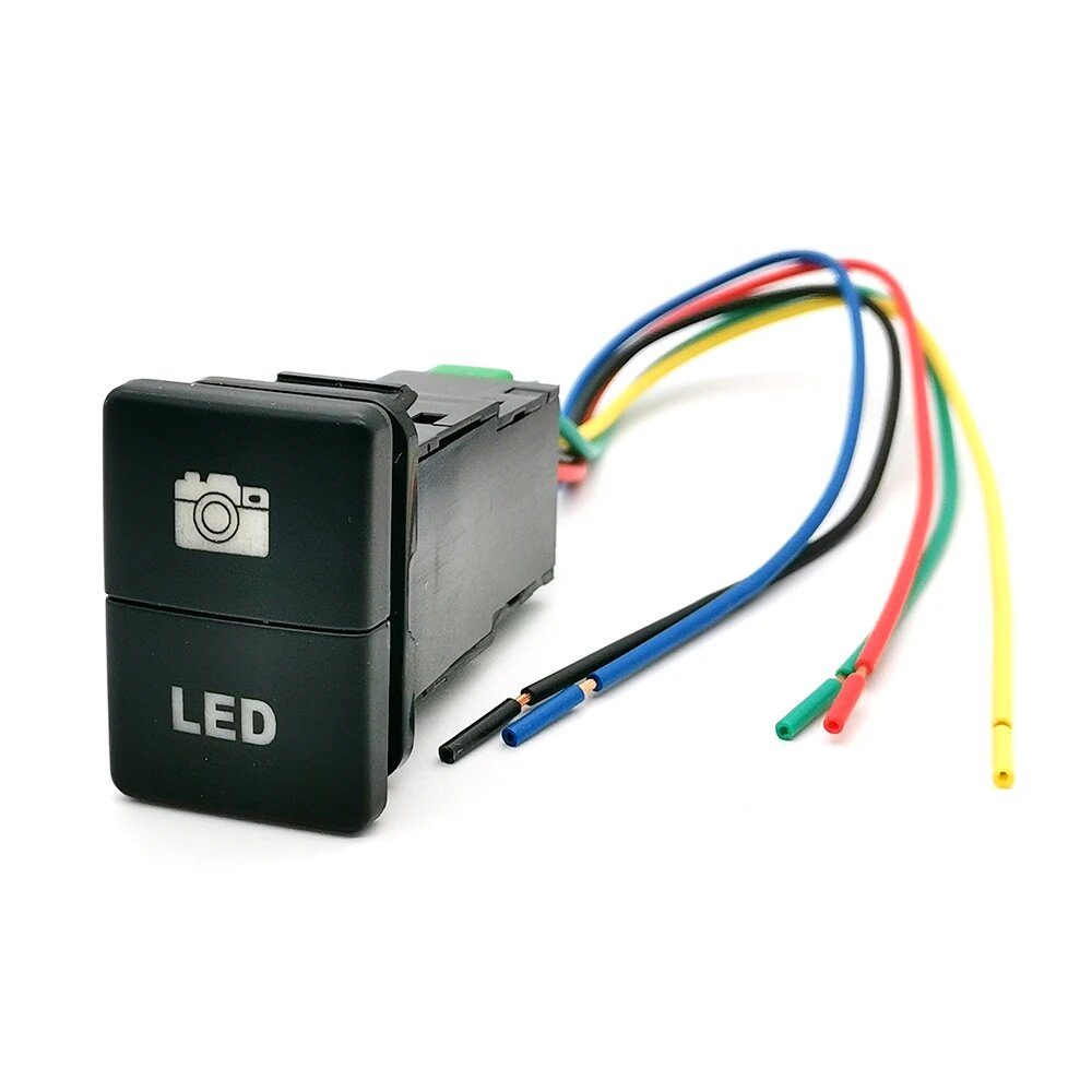 1 шт. двойной переключатель светодиодных противотуманных фар, радар, кнопка включения и Camera LED