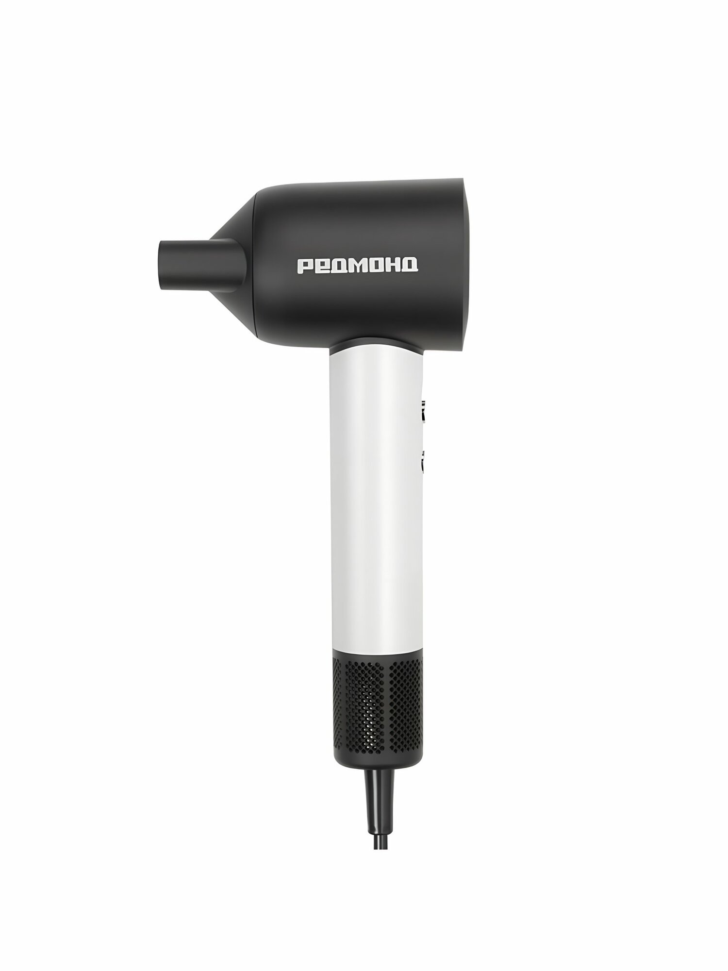 Фен Redmond HD1703 мощностью 1600 Вт с функцией ионизации, 4 температурными режимами и насадкой-концентратором, черно-белый