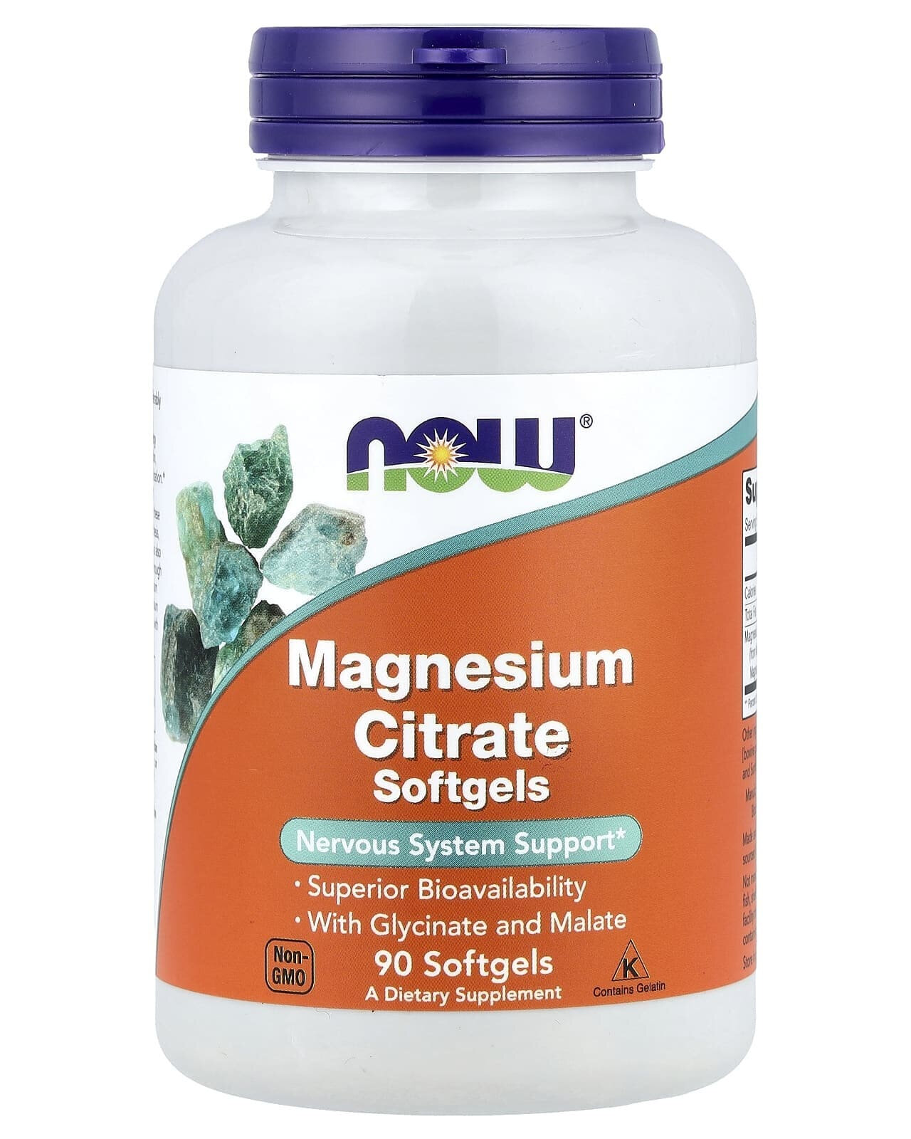 NOW Foods Magnesium Citrate, Цитрат магния 90 гелевых капсул