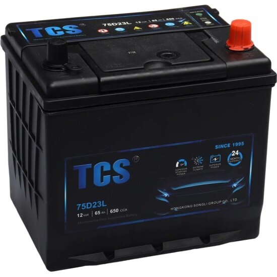 Аккумулятор Tcs , 245x180x240, обратная полярность, 65 Ач, 6СТ65(0) 75D23L