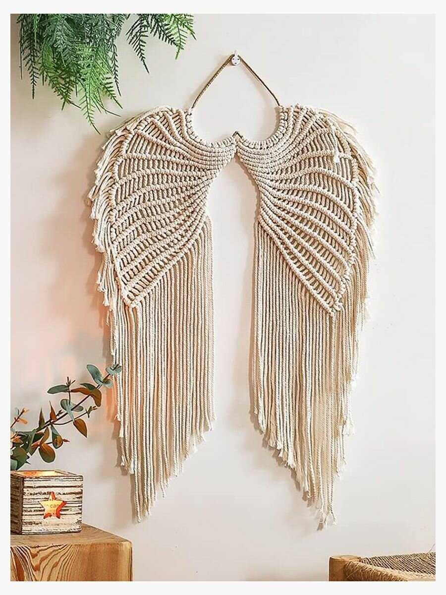 Панно крылья ангела Angel настенное макраме панно листикиБогемный гобелен