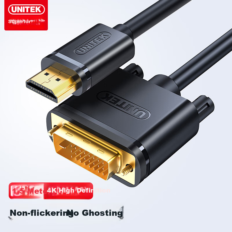 UNITEK HDMI в DVI кабель 1.5м двунаправленный 4K HD конвертер для ноутбука проектора монитора телевизионного приставки