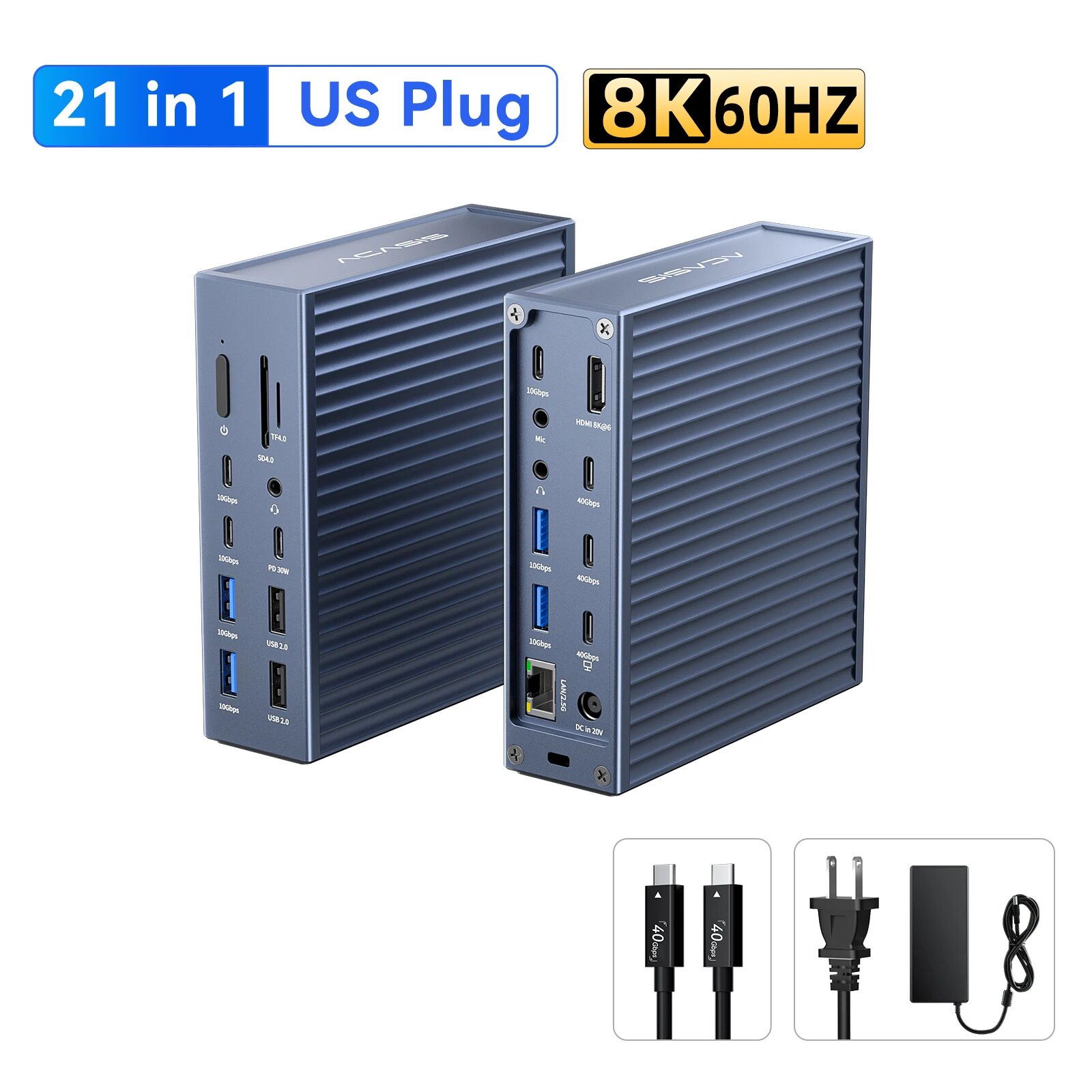 Док-станция Acasis Thunderbolt 4 21-в-1 US Plug