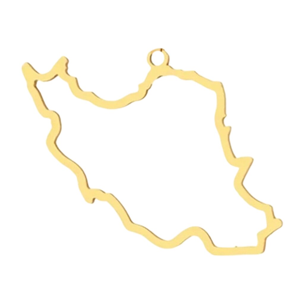 Многофункциональная карта Ирана, маленькая подвеска с текстурой из нержавеющей стали для аксессуаров