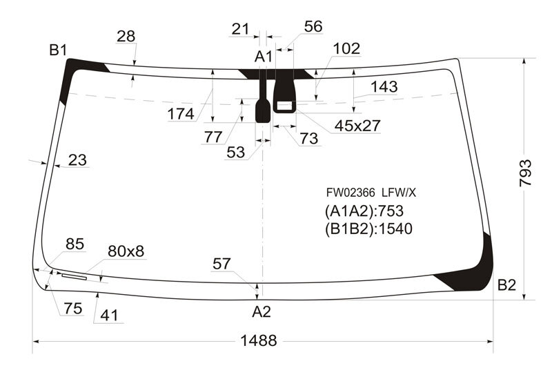 Стекло лобовое в клей TOYOTA LAND CRUISER PRADO 3/