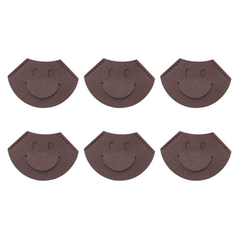 6 закладок-уголков с улыбающимся лицом, Коричневый