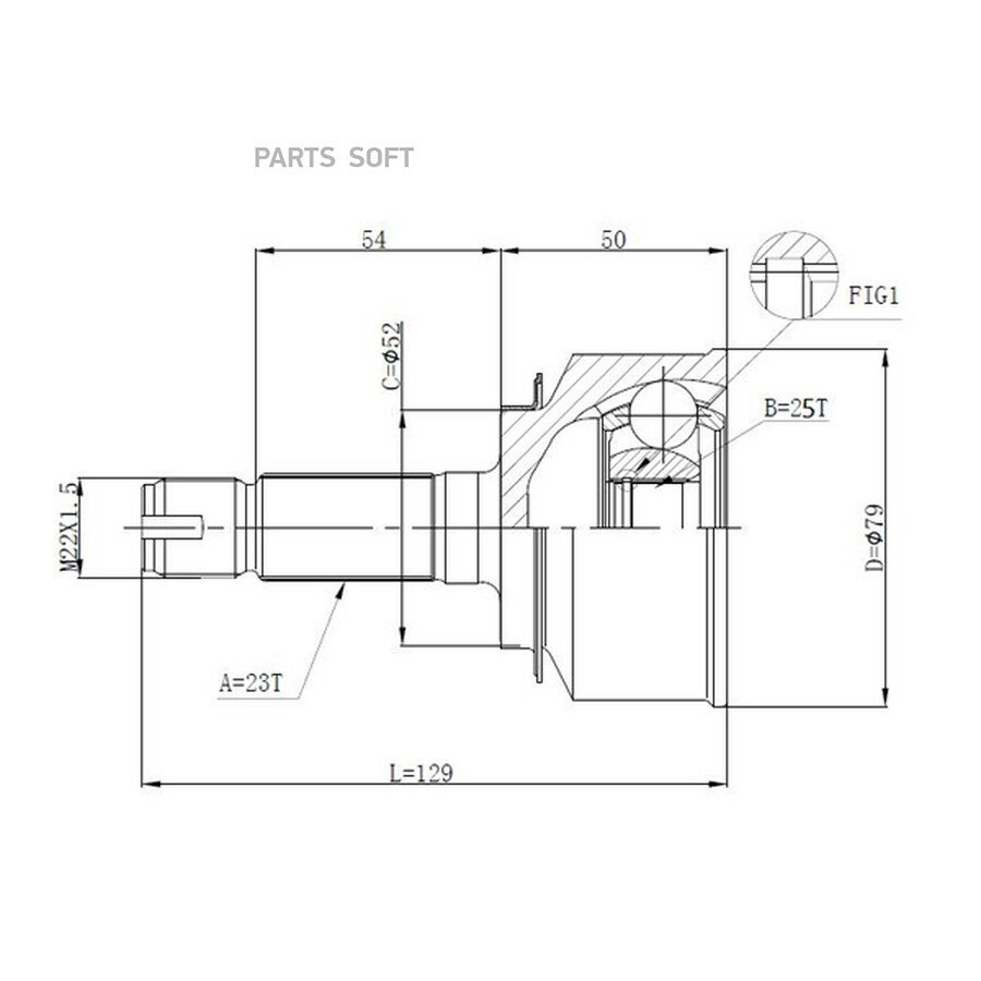DOUBLE-FORCE DFCV047 Шрус привода DOUBLE FORCE