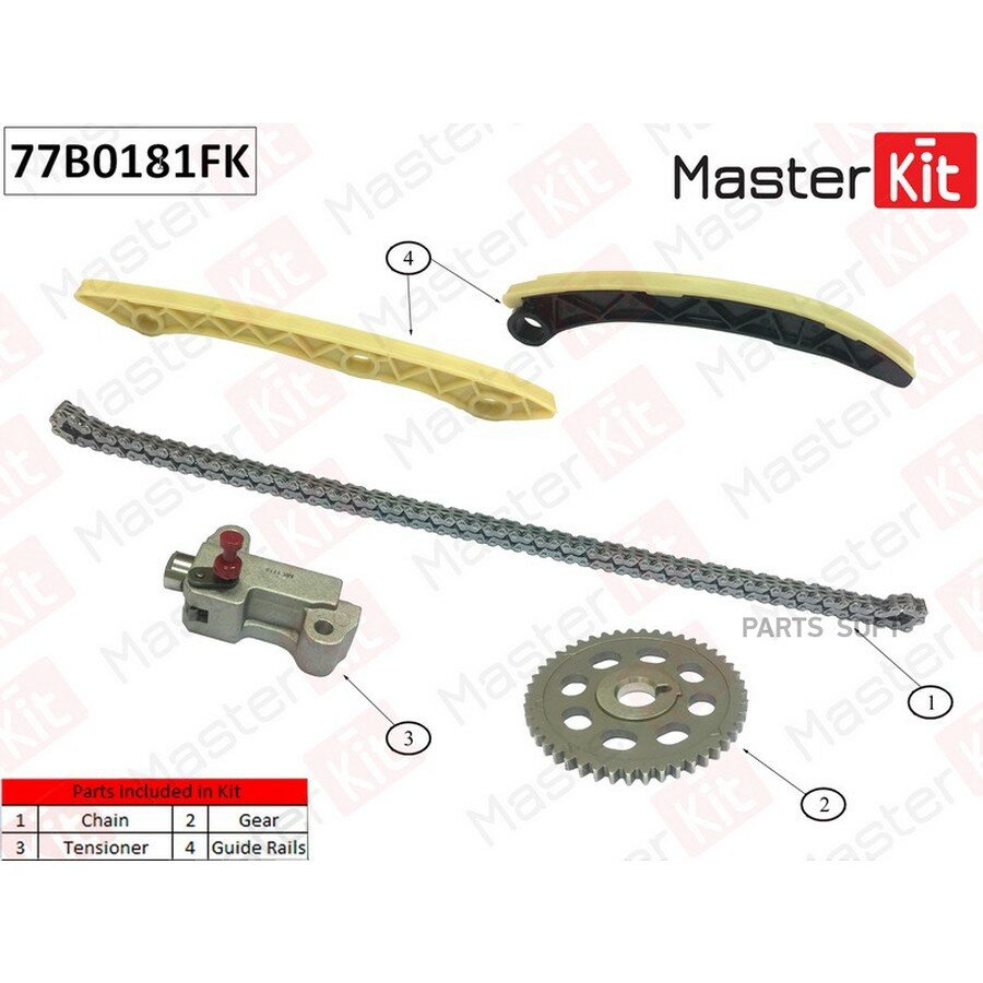 MASTERKIT 77B0181FK 77B0181FK Комплект цепи ГРМ Honda Accord/CR-V 2.0i R20A 08-15