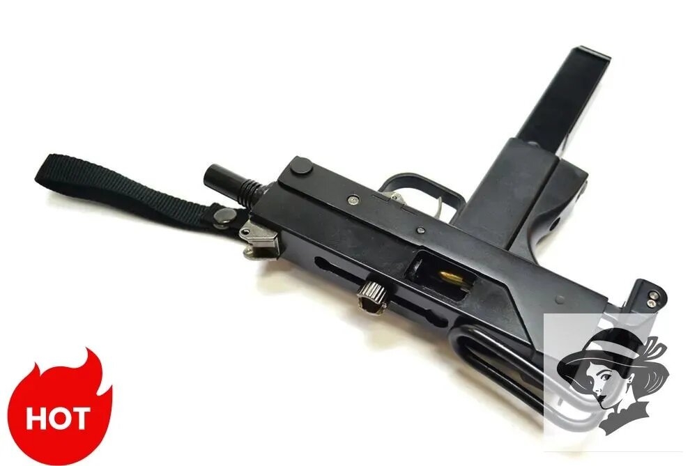 Модель Ingram MAC 10 масштаб 1/2, сборная металлическая миниатюра, длина 14 см, черный цвет — фото 1