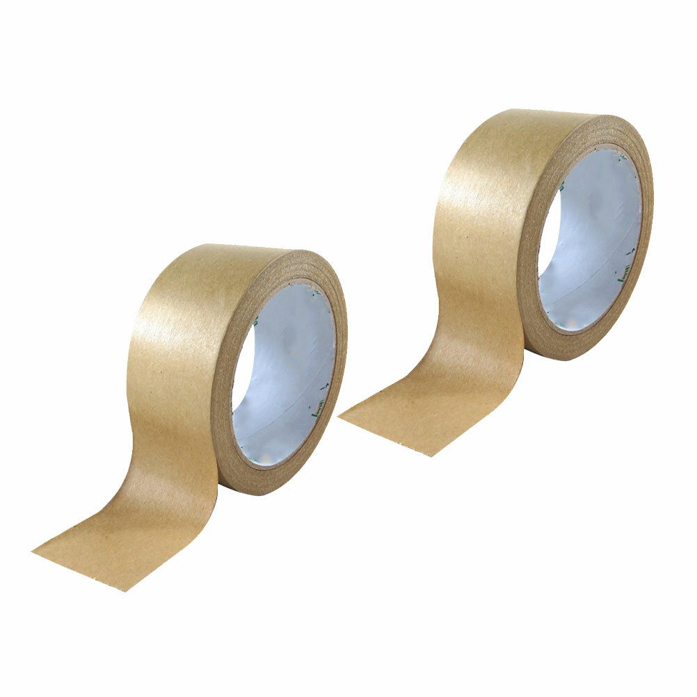 Крафтовая бумажная скотч лента золотая, 2 рулона, 35 мм
