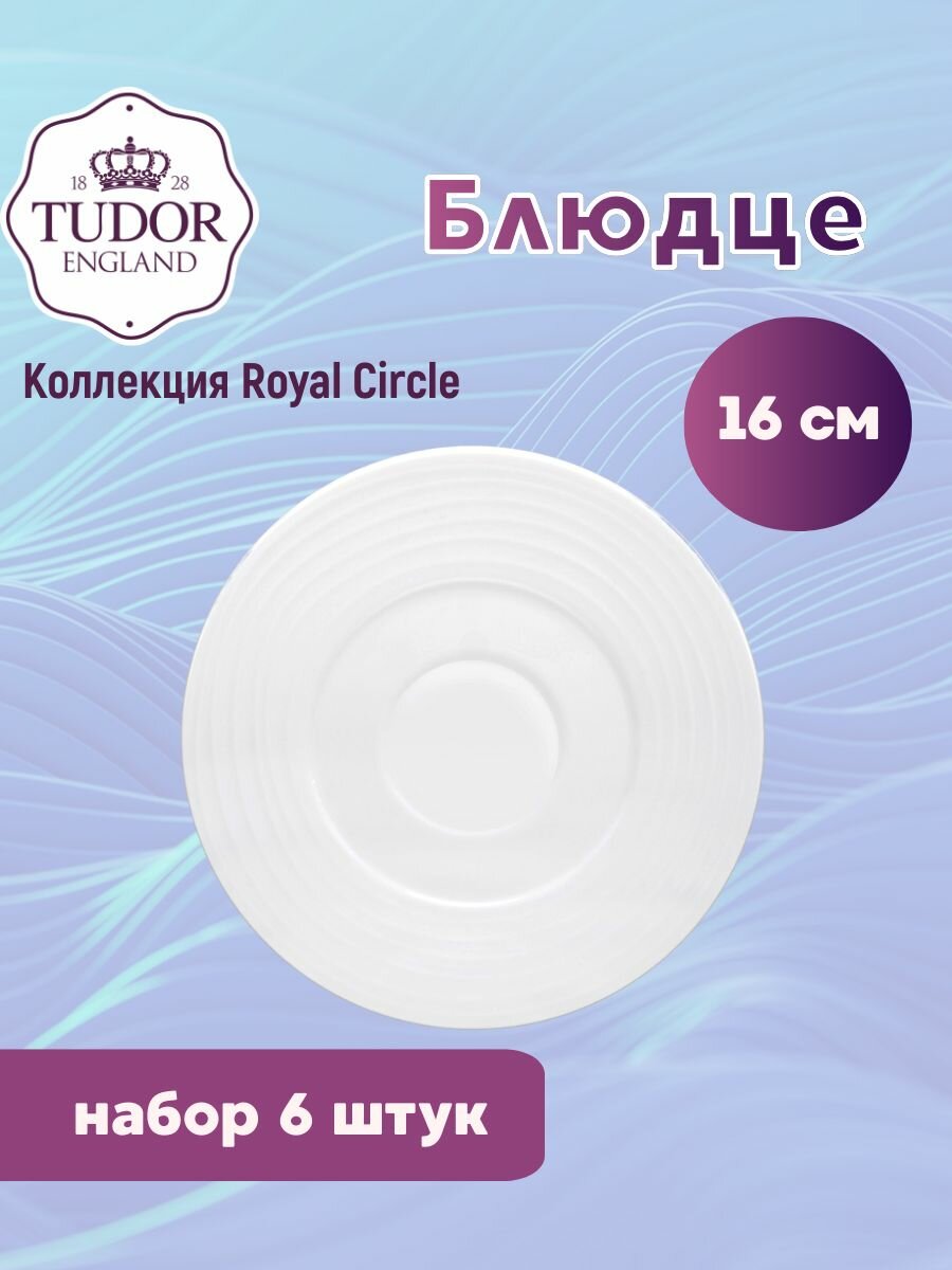 Набор TUDOR ENGLAND Royal Circle блюдце для чайной чашки, TU2108 (6 шт)